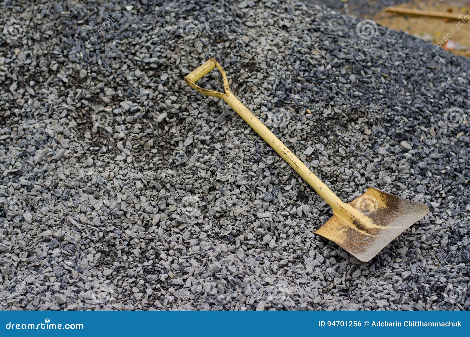 Shovel on the rocks stock photo. Image of activity, concept - 94701256