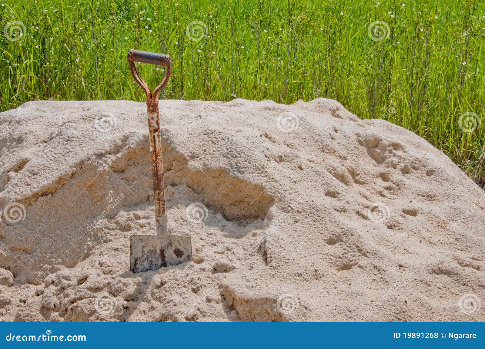 Shovel in sand stock photo. Image of sand, ground, scenic - 19891268