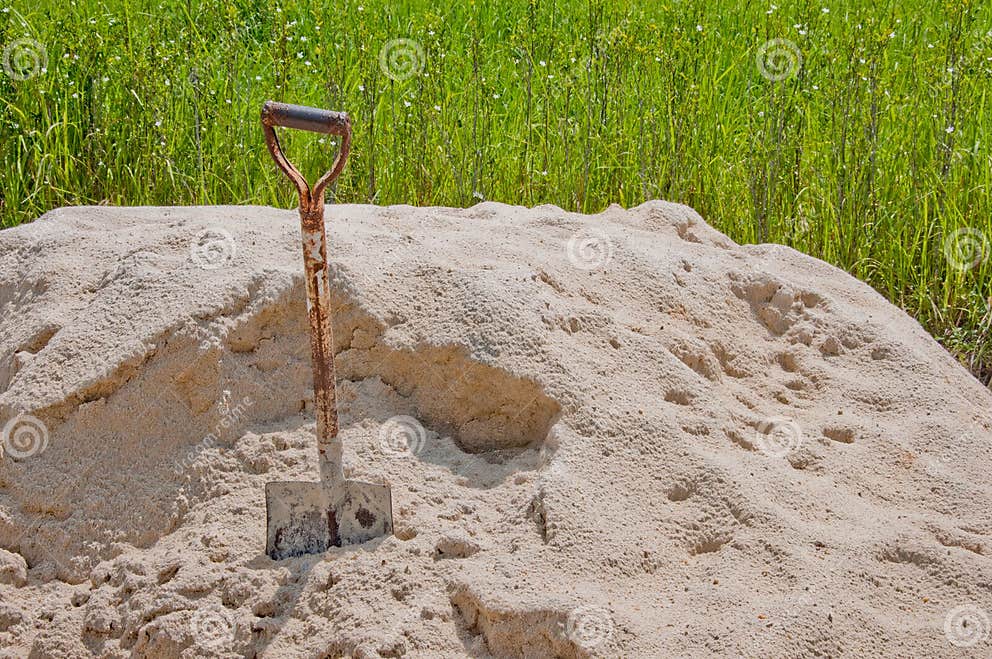 Shovel in sand stock photo. Image of sand, ground, scenic - 19891268