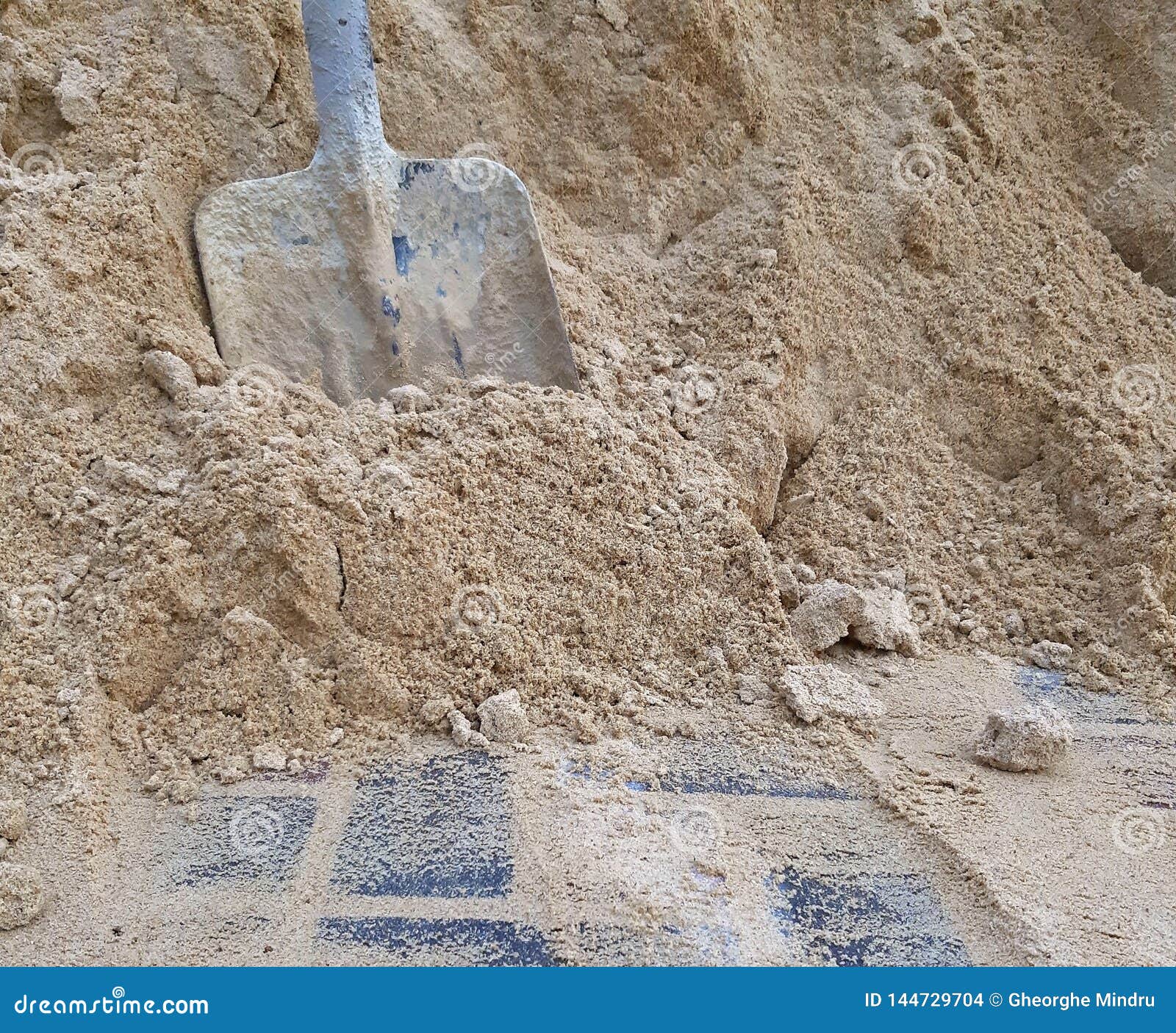 Shovel in the Sand. Construction Work Concept Stock Photo - Image of ...