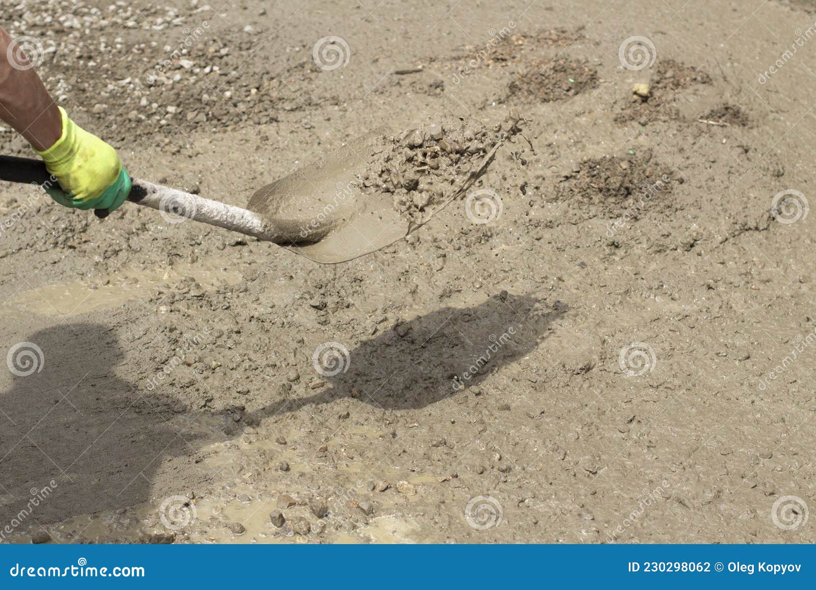 Shovel with Sand. Throws Sand with a Shovel Stock Photo - Image of ...