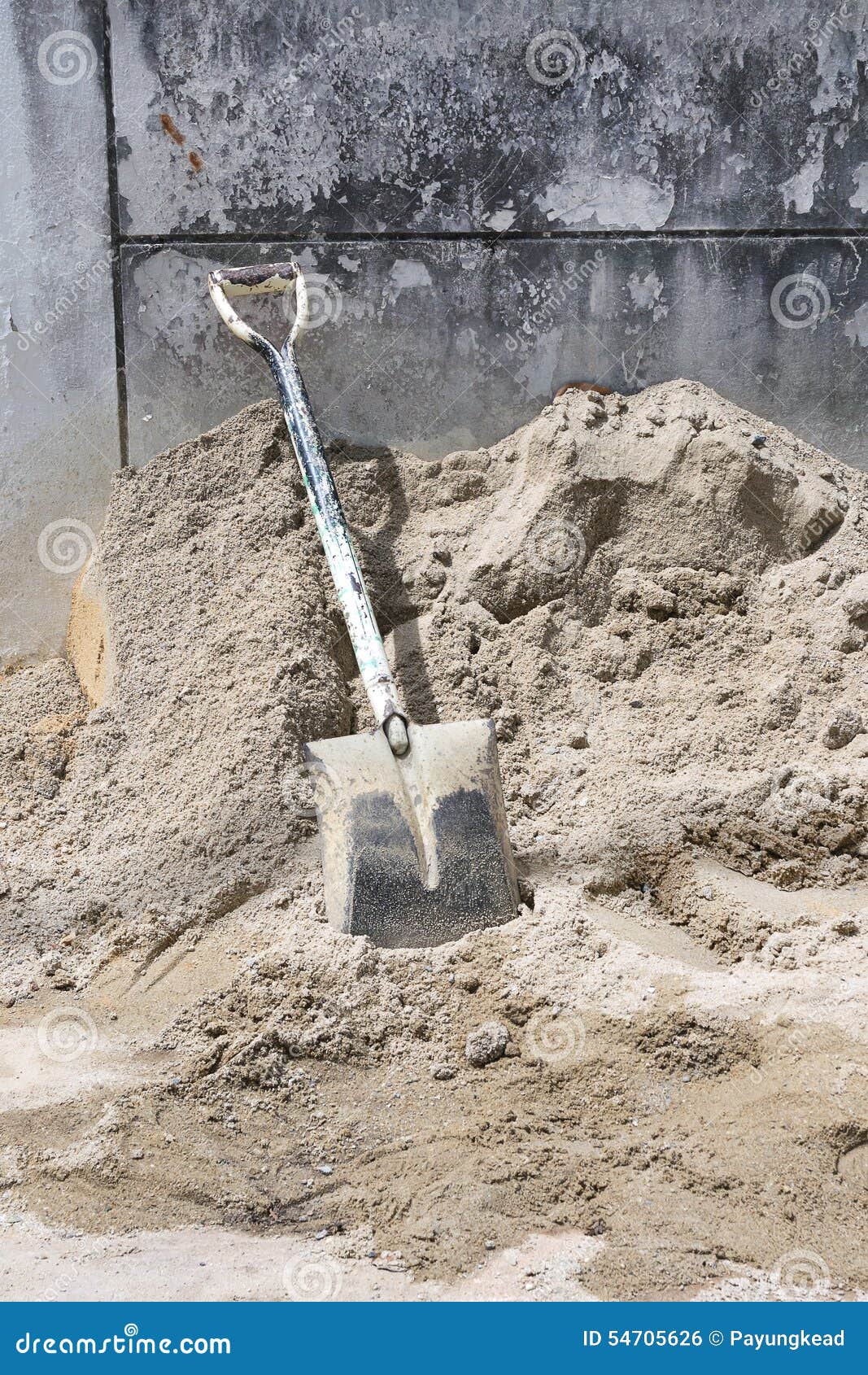 Shovel on sand. stock photo. Image of industry, upright - 54705626