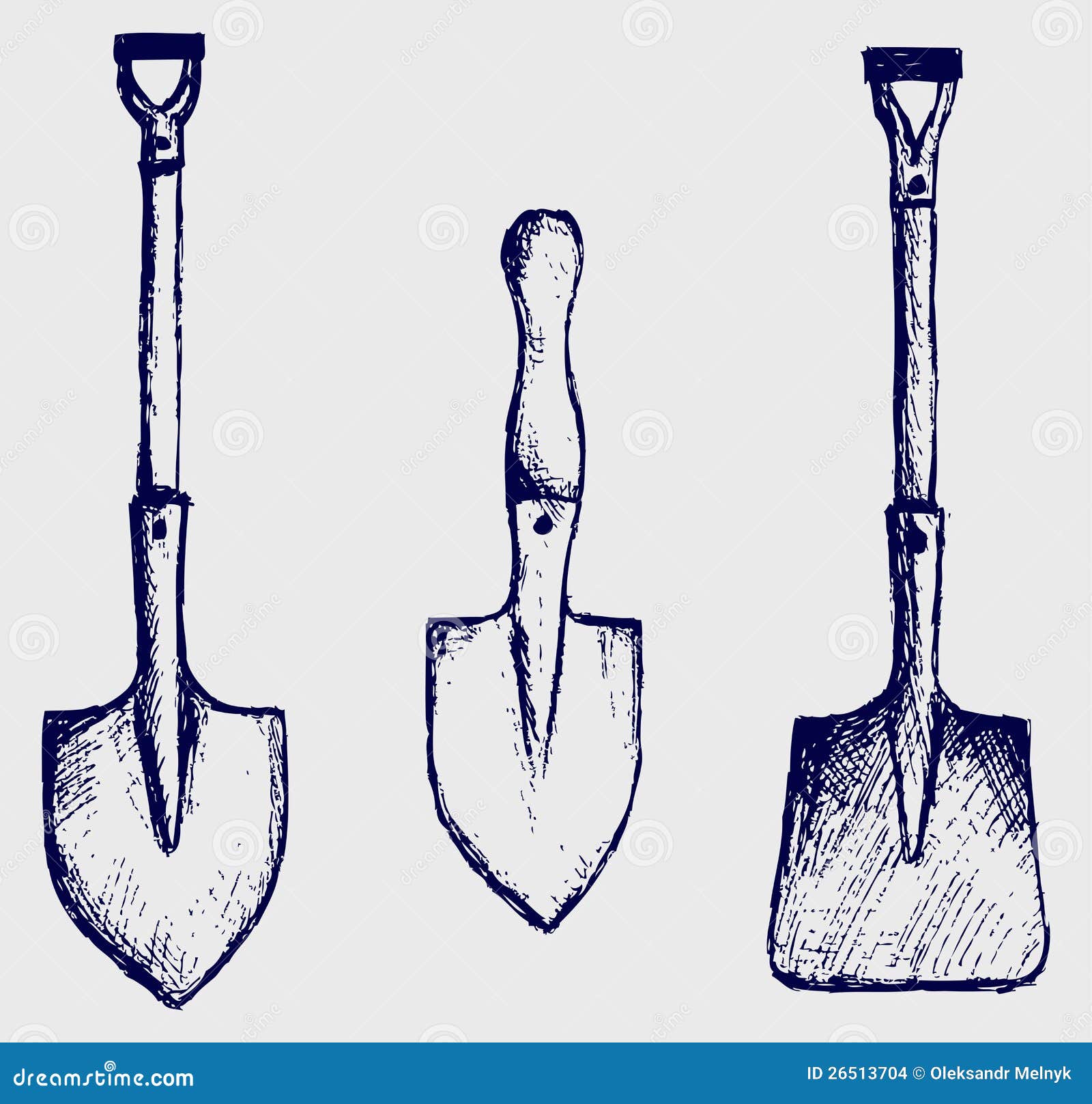 Shovel sketch stock vector. Illustration of pattern, draw - 26513704