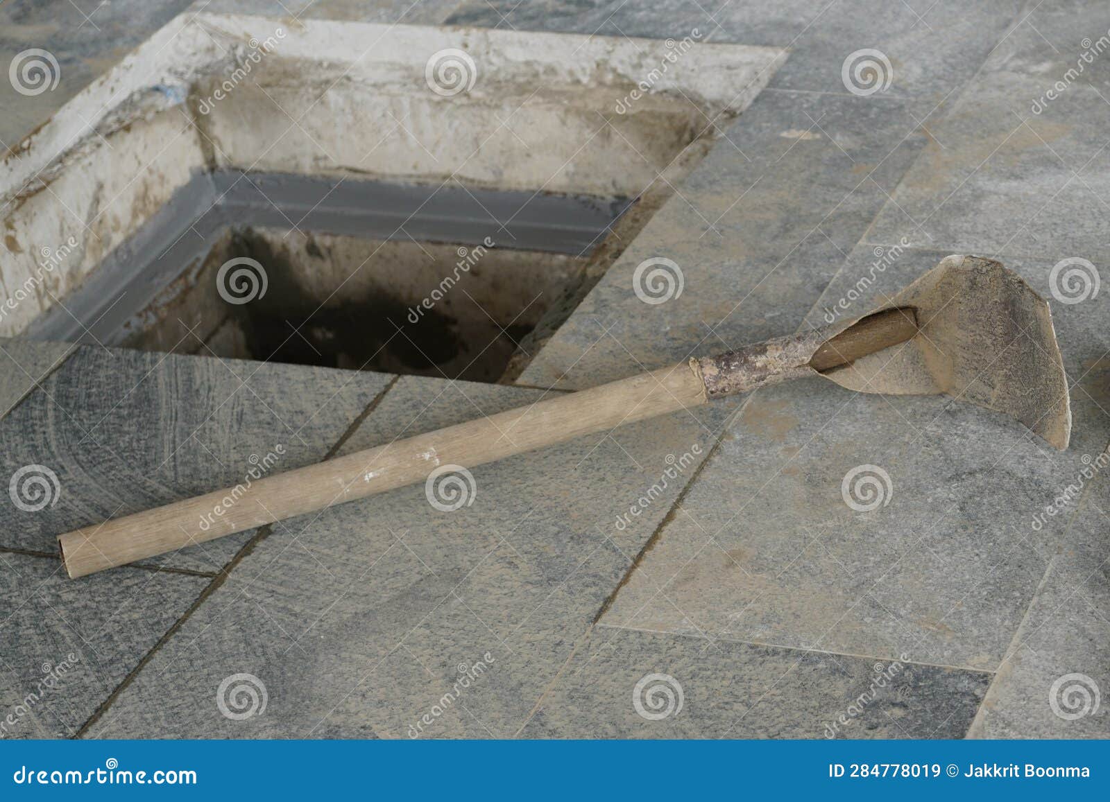 A Shovel and Spade on the Floor of a Construction Site Stock Image ...