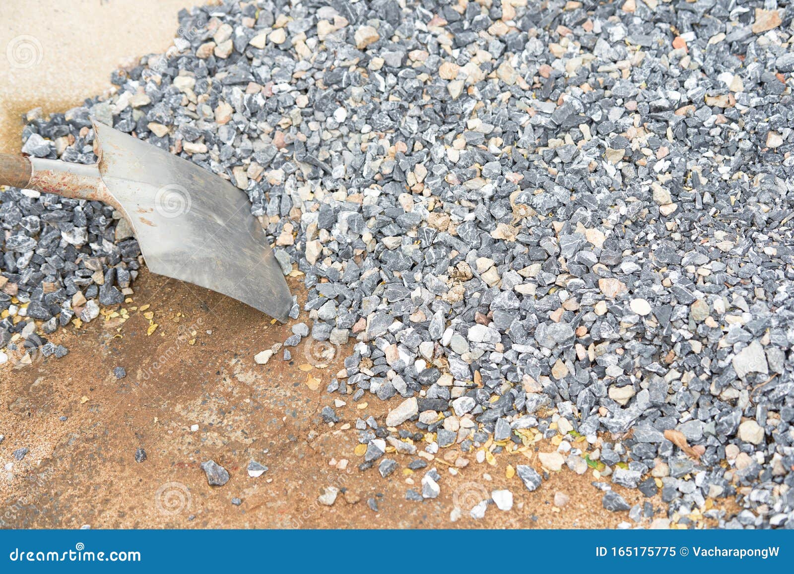 Shovel on Stone for Construction Material in Official House Building ...