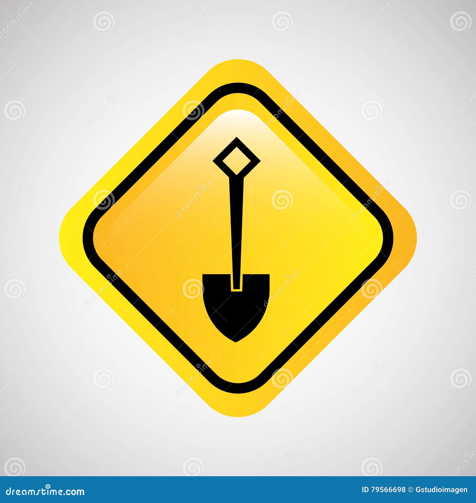 Shovel Tool Construction Icon Yellow Design Stock Illustration ...