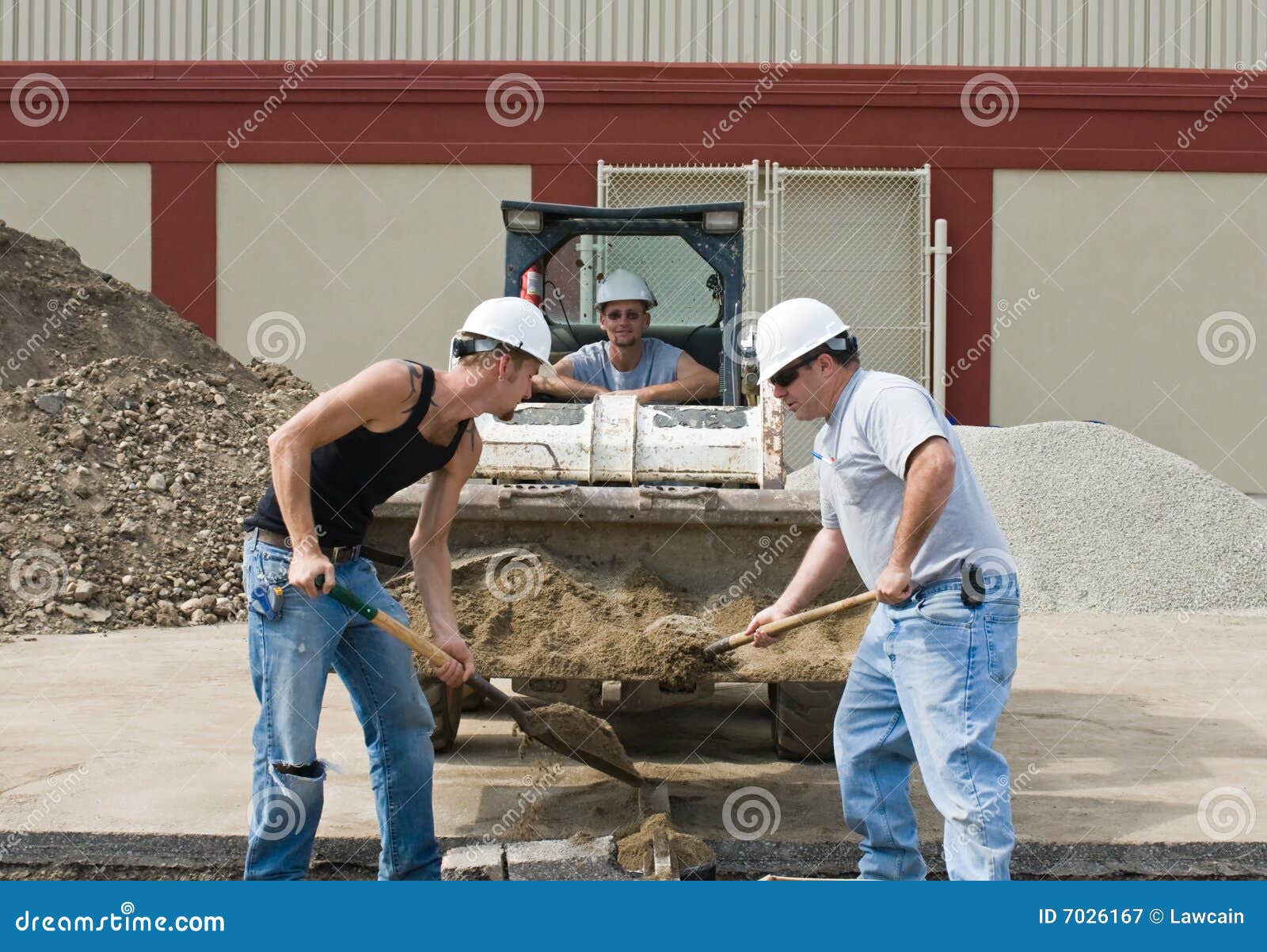 Shoveling Sand stock image. Image of look, caucasian, contractors - 7026167