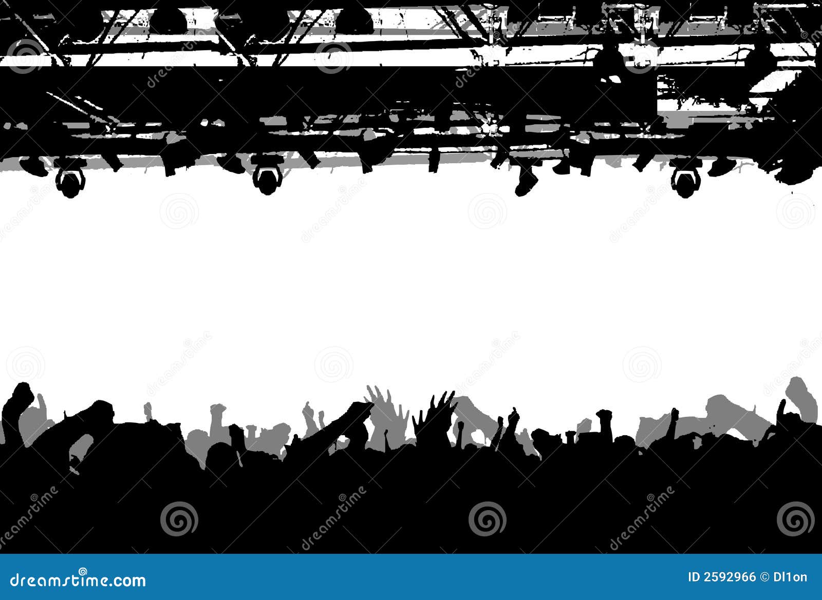 Show Crowd Silhouette. stock vector. Illustration of spectator - 2592966
