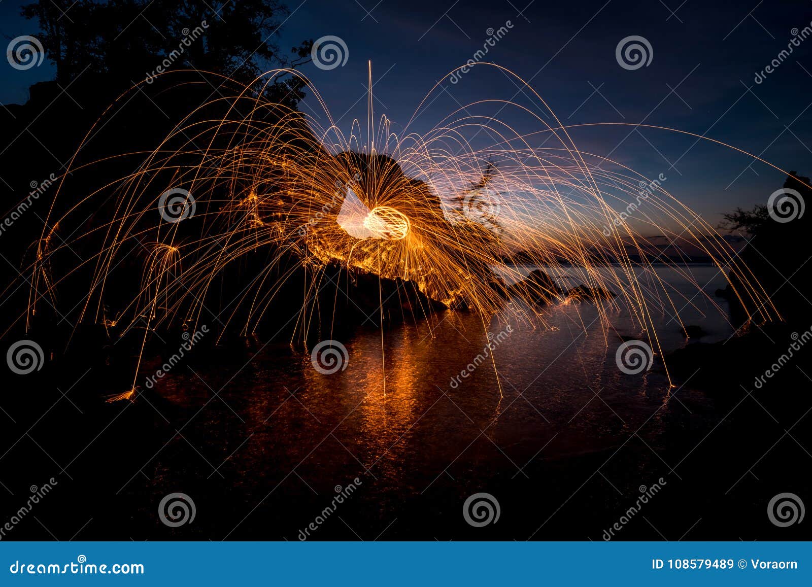 The show with fire stock image. Image of island, showing - 108579489
