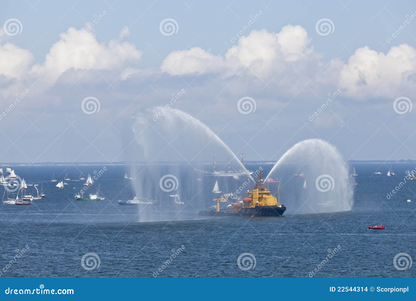 Show Firefighter Vessel. stock photo. Image of show, power - 22544314