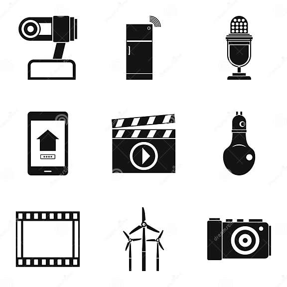 Show Icons Set, Simple Style Stock Vector - Illustration of retro ...