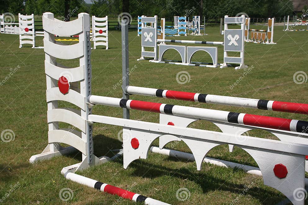 Show jumping course stock image. Image of horses, compete - 14699703