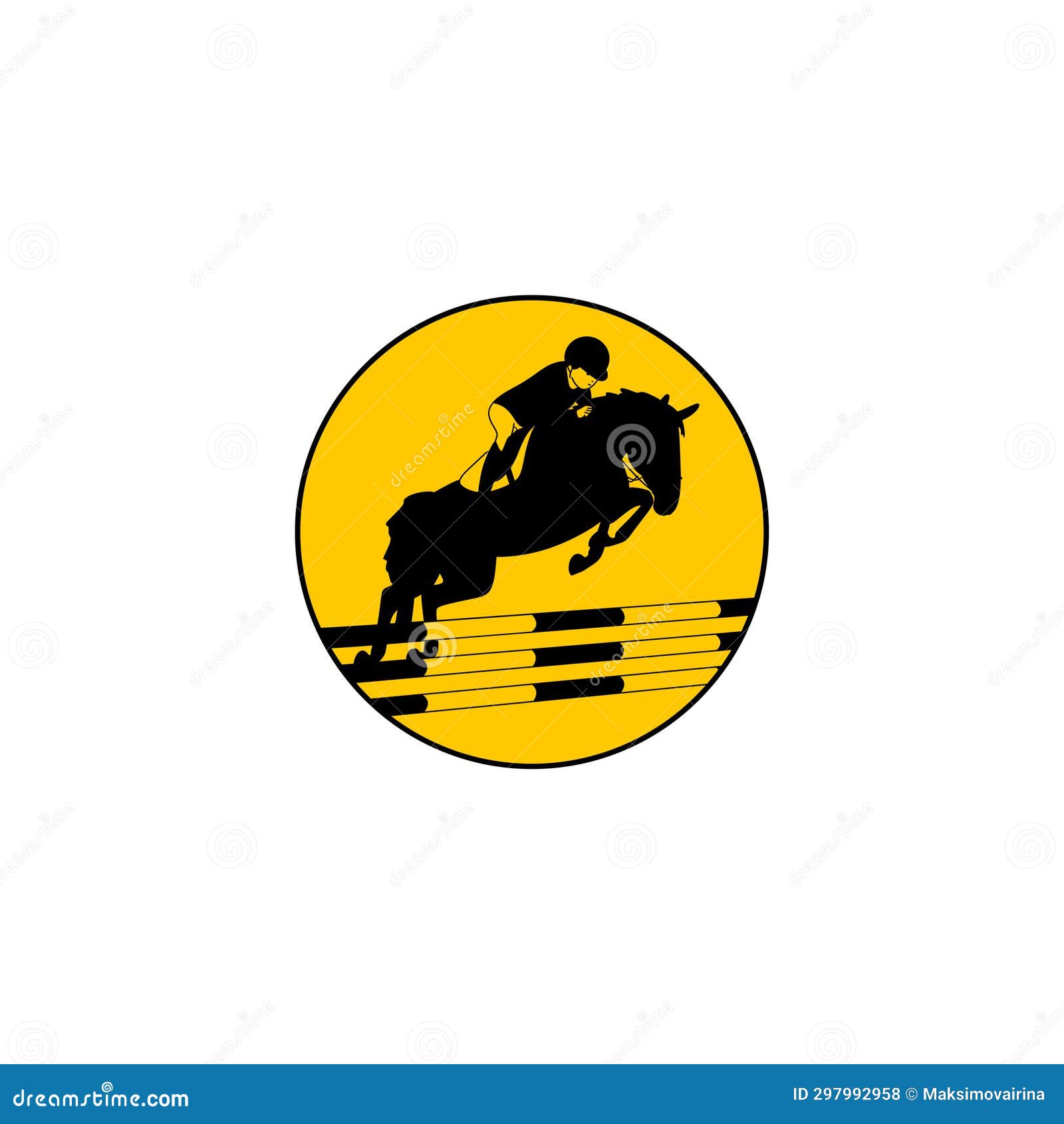 Show Jumping Vector Illustration Icon Logo Stock Vector - Illustration ...
