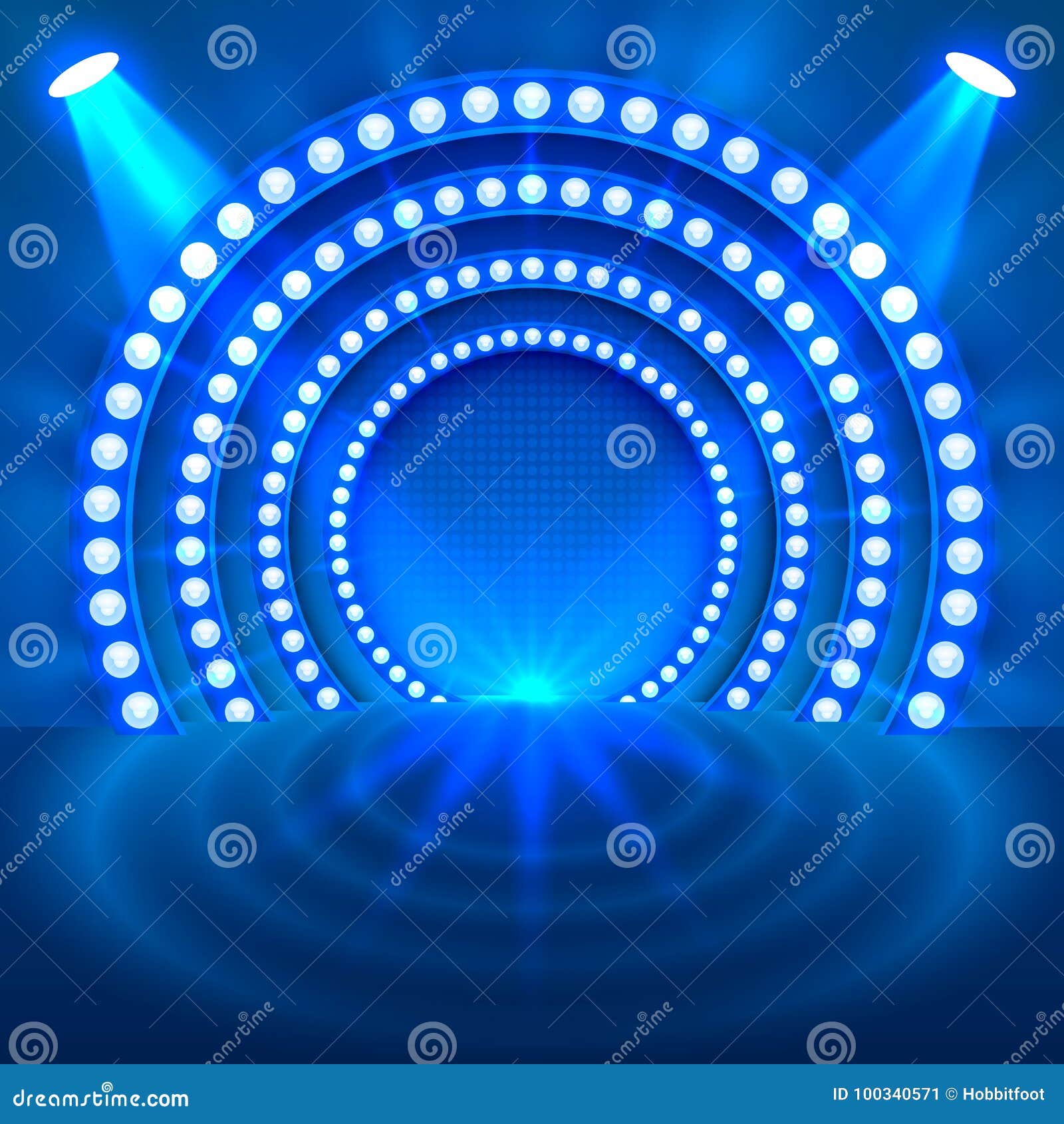 Show Light Podium Gold Background. Vector Illustration | CartoonDealer ...