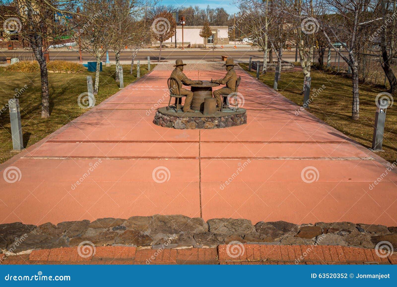 Show Low Arizona Statue of Famous Card Game. Stock Photo - Image of ...