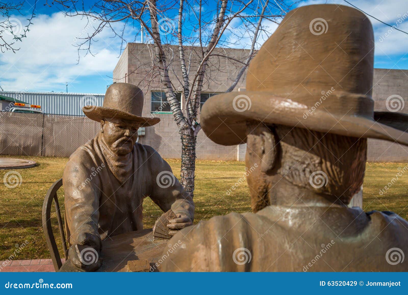Show Low Arizona Statue of Famous Card Game. Stock Image - Image of ...