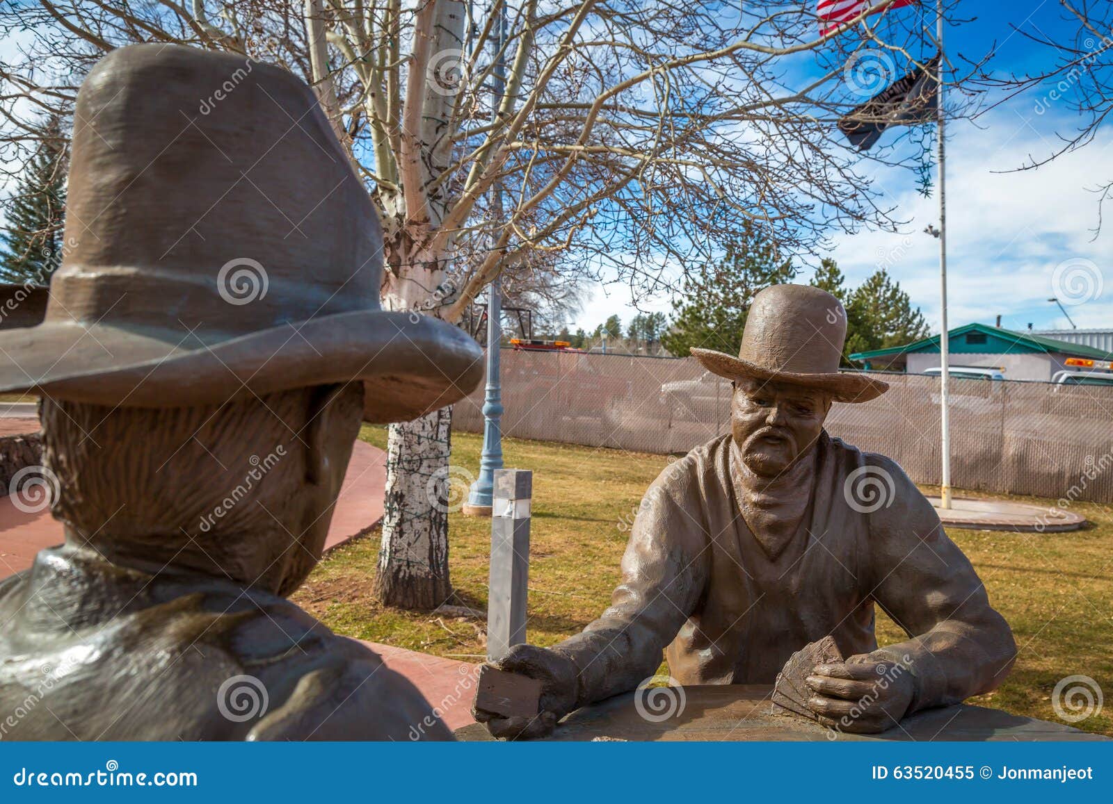 Show Low Arizona Statue of Famous Card Game. Stock Image - Image of ...