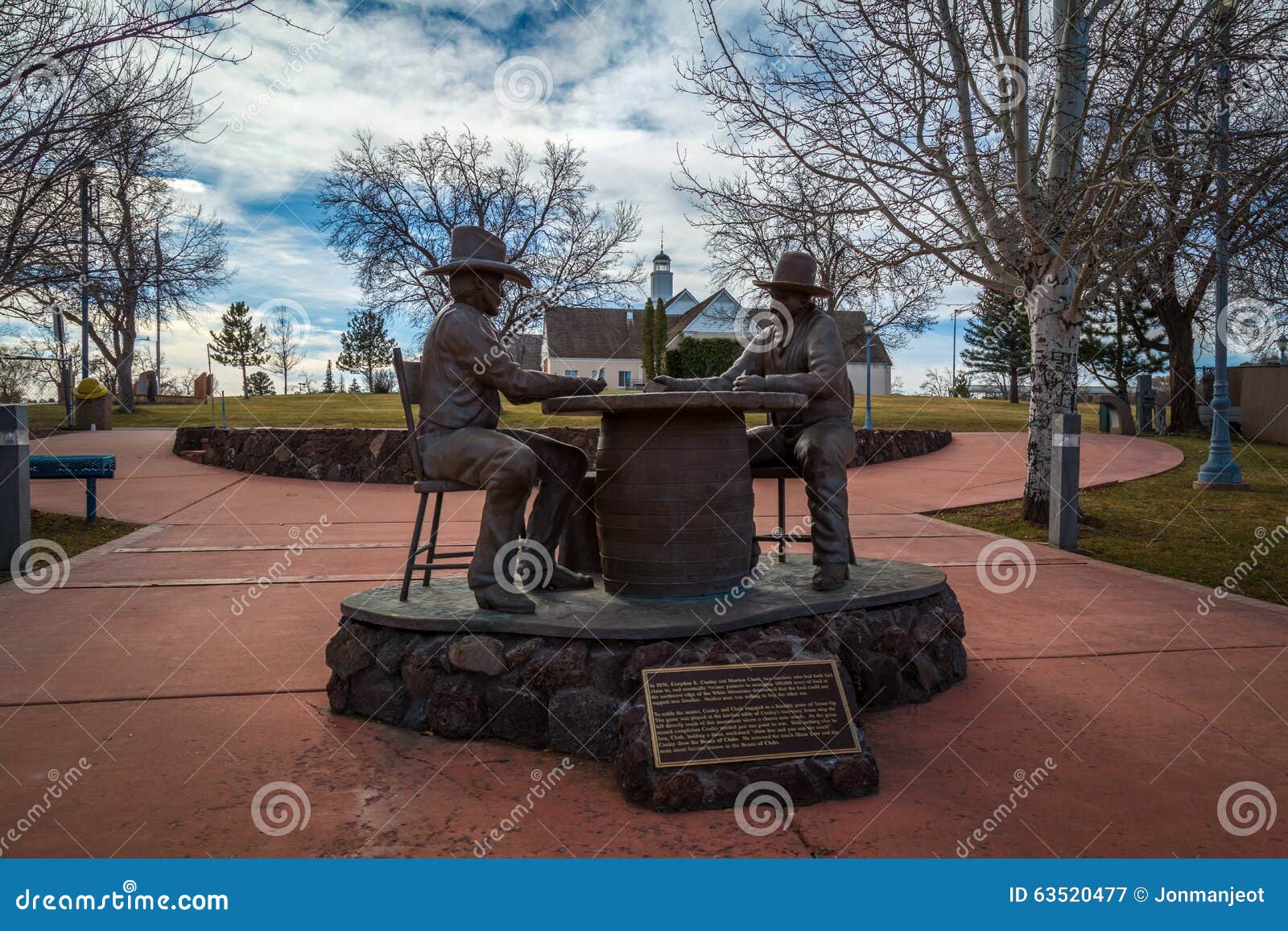 Show Low Arizona Statue of Famous Card Game. Stock Image - Image of ...
