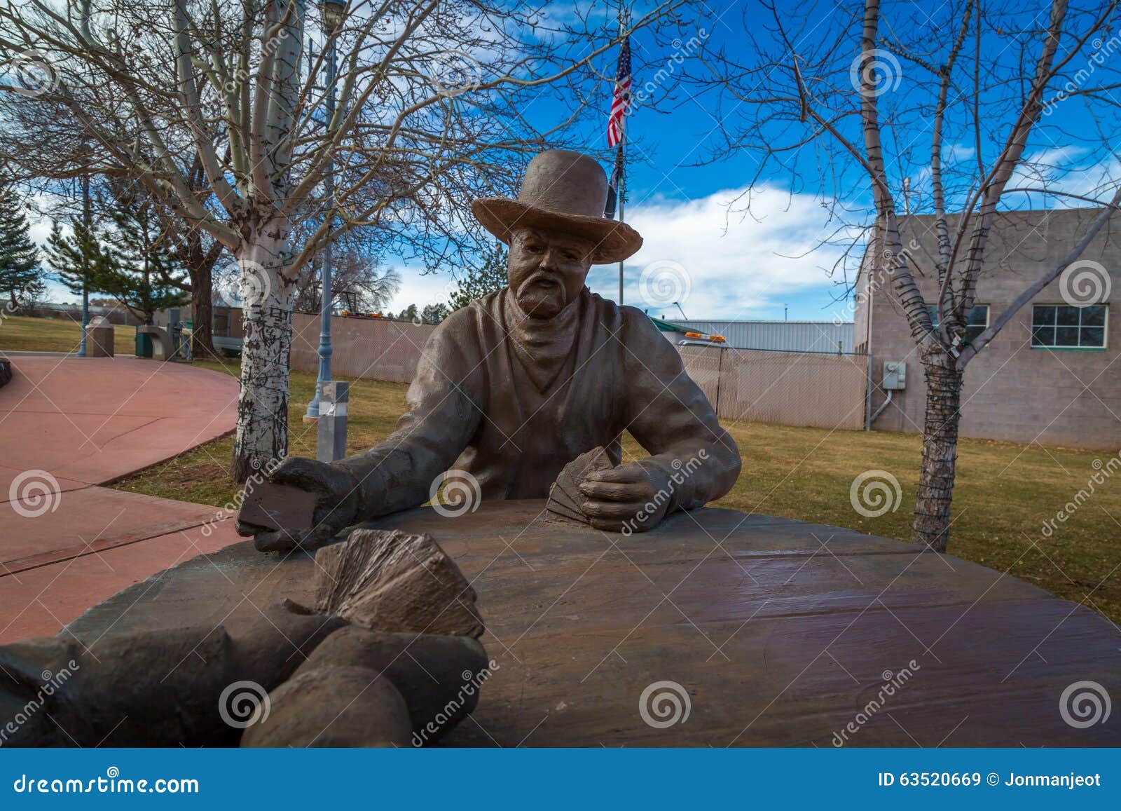 Show Low Arizona Statue of Famous Card Game. Stock Image - Image of ...
