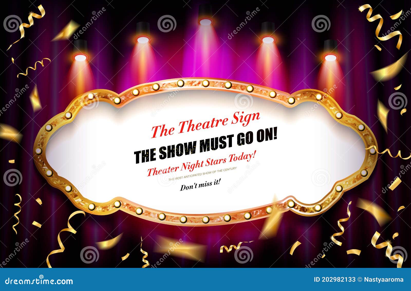 The show must go on banner stock illustration. Illustration of ...