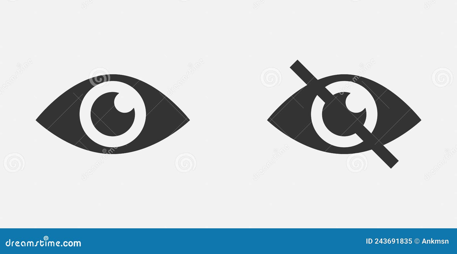 Show Password Icon, Eye Symbol. Vector Vision Hide from Watch Icon ...