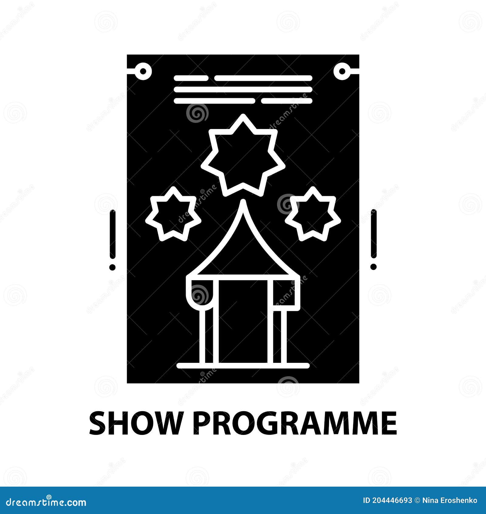 Show Programme Icon, Black Vector Sign With Editable Strokes, Concept ...