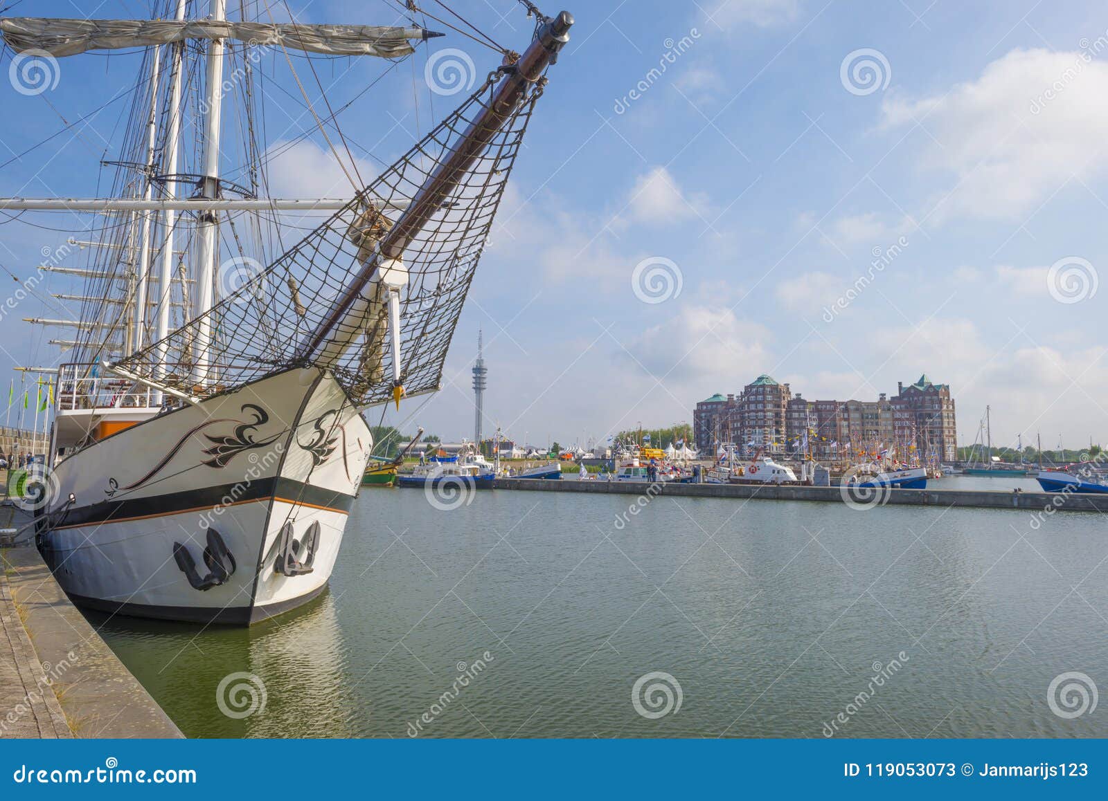 Show of Sailing Boats in a Port in Sunlight Stock Image - Image of ...