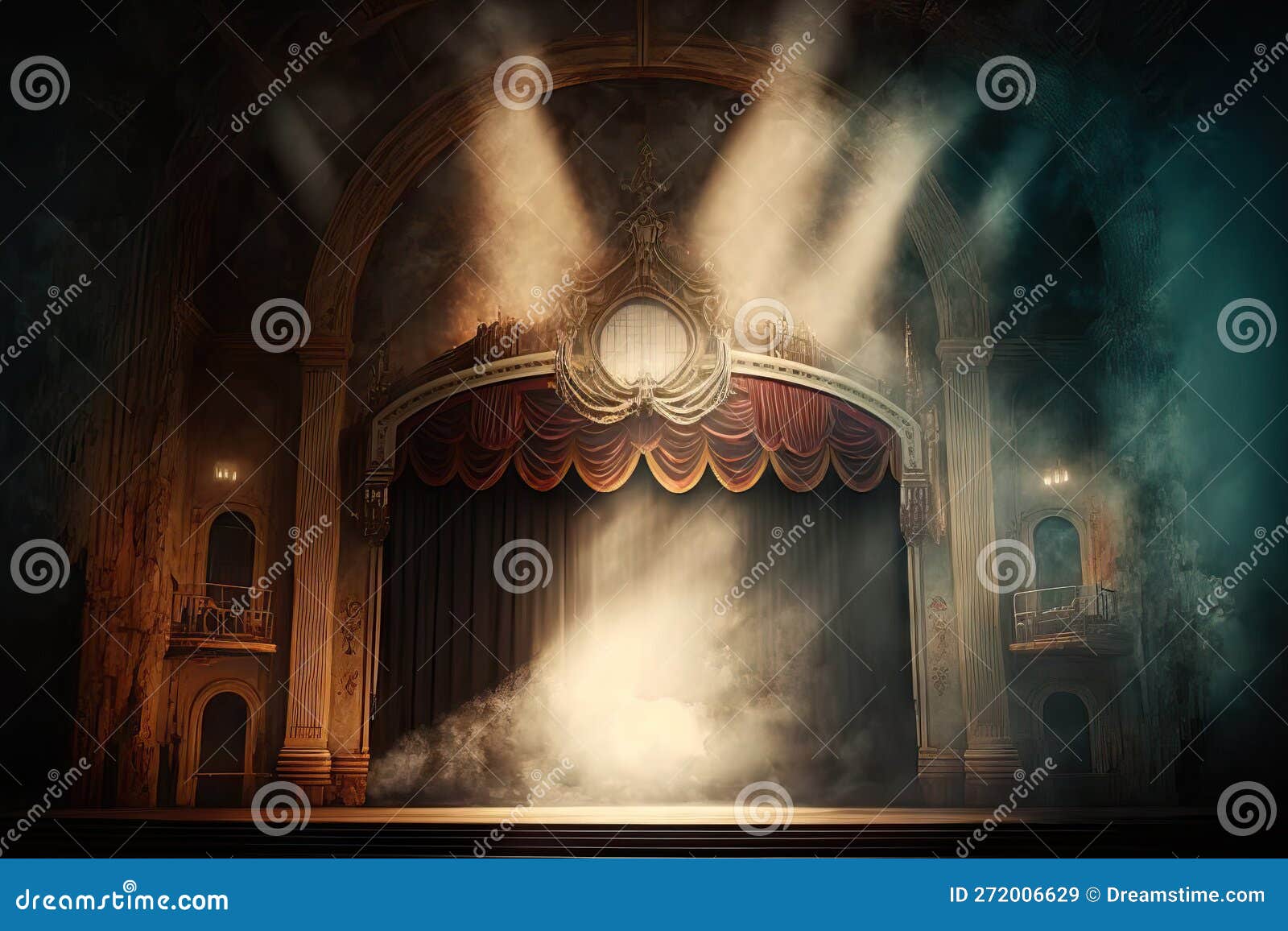 Before the Show, the Theaters Empty Stage Was Lighted by Lighting and ...