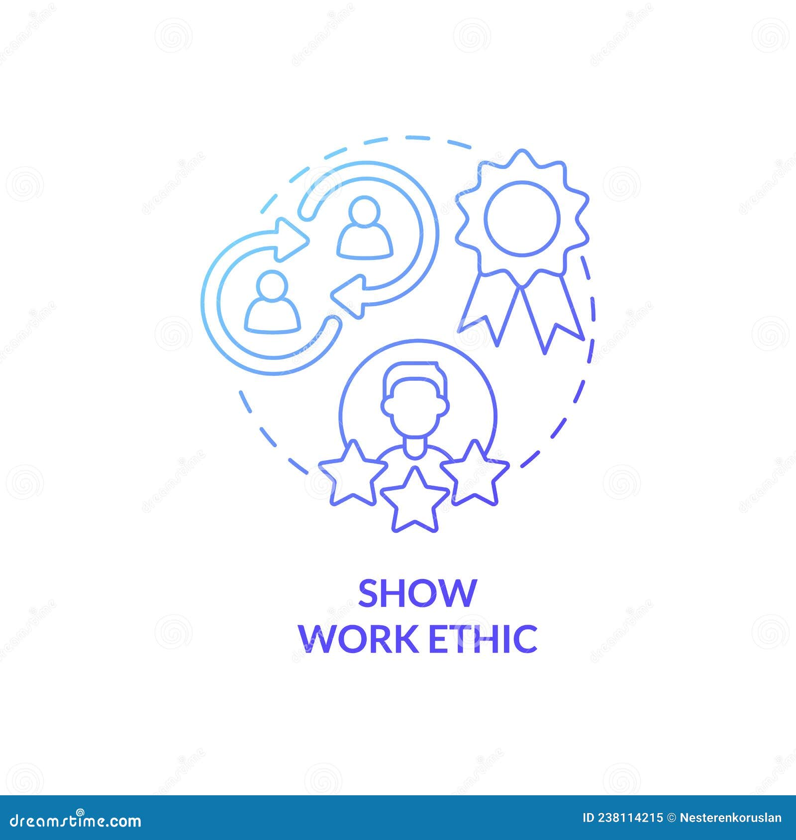Show Work Ethic Blue Gradient Concept Icon Stock Vector - Illustration ...