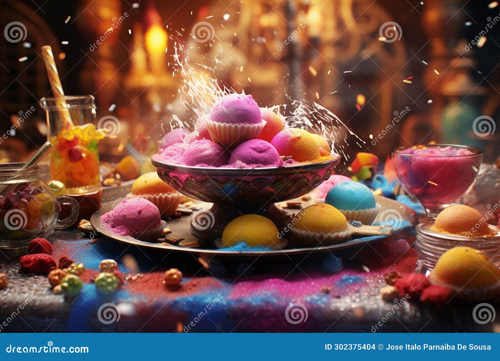 Showcase the Beauty of Holi Sweets and Stock Illustration ...