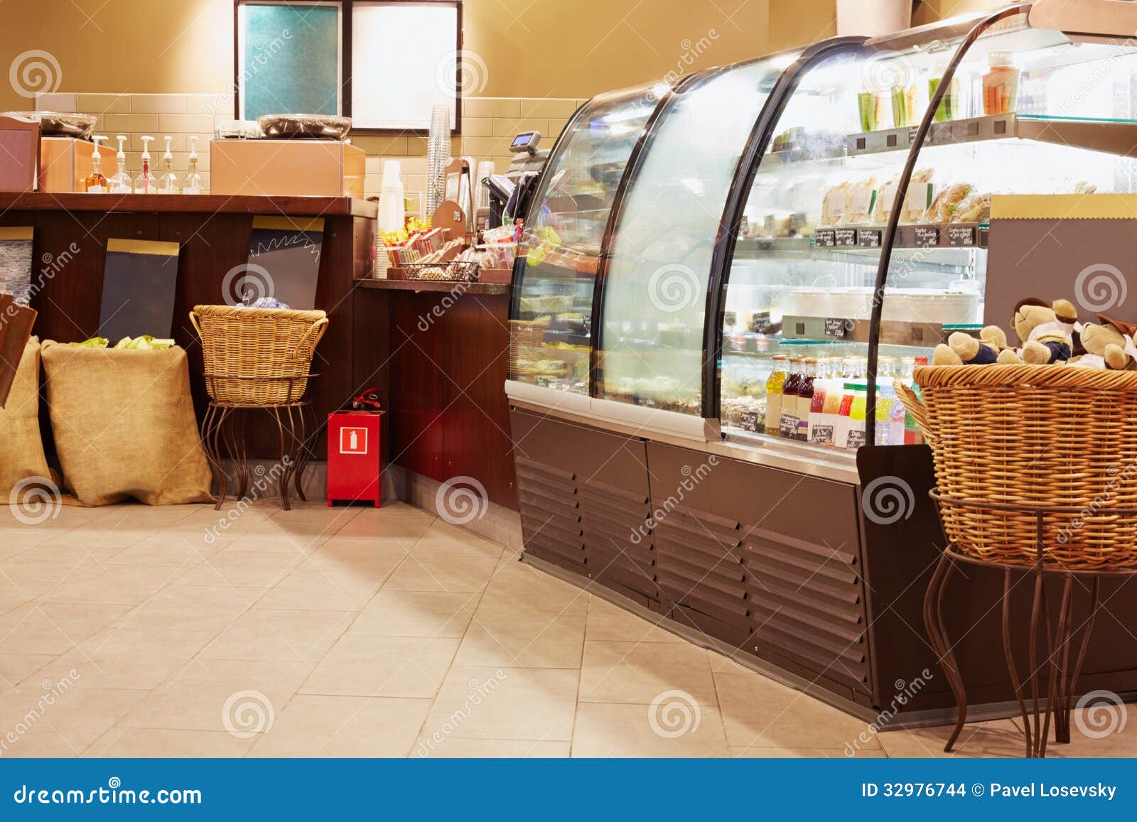 Showcase in cafeteria stock photo. Image of freshness - 32976744