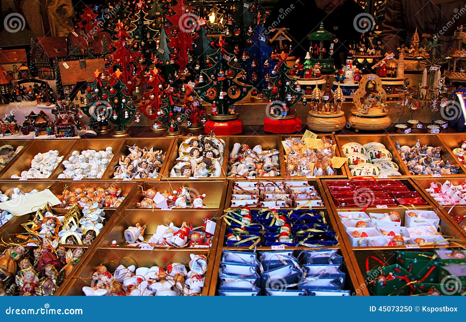 Showcase with Christmas Decorations Stock Photo - Image of mall ...
