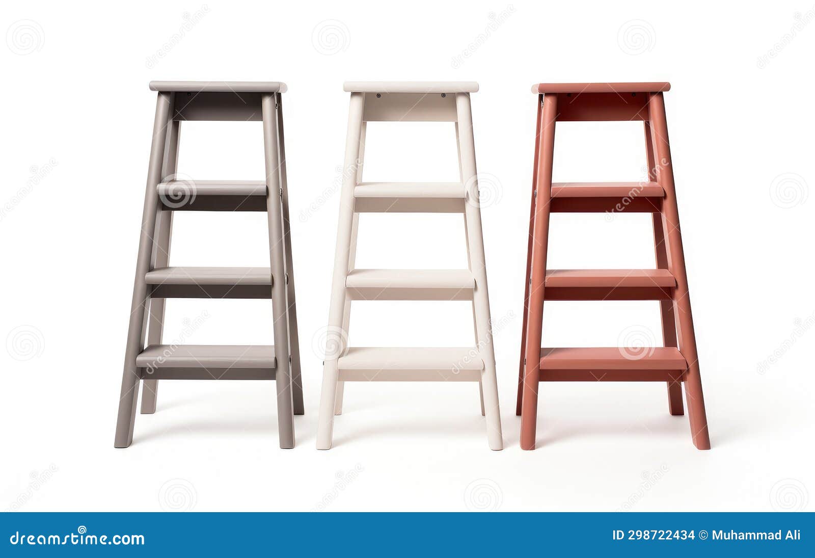 Showcase of Compact Foldable Ladder on White Background Stock Photo ...