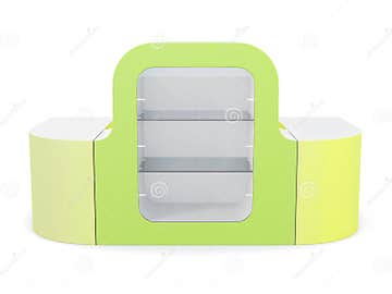 Showcase Counter Front View Isolated. 3d Rendering Stock Illustration ...