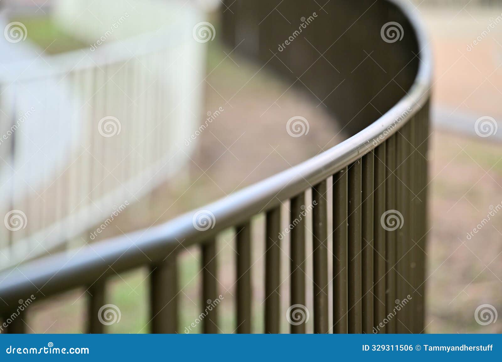 Curved Railing in Modern Architecture Stock Photo - Image of steps ...