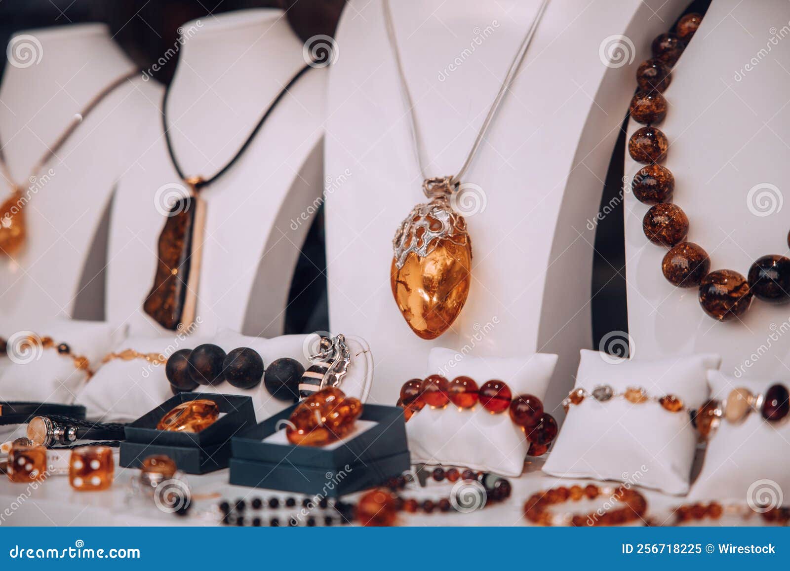 Showcase of Different Jewelry Pieces Stock Image - Image of variety ...