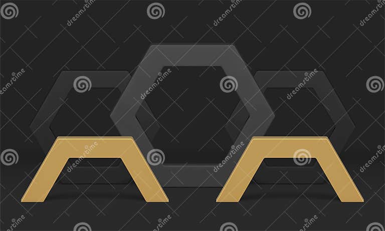 Showcase Display Scene Abstract Platform Hexagonal Basic Foundation 3d ...
