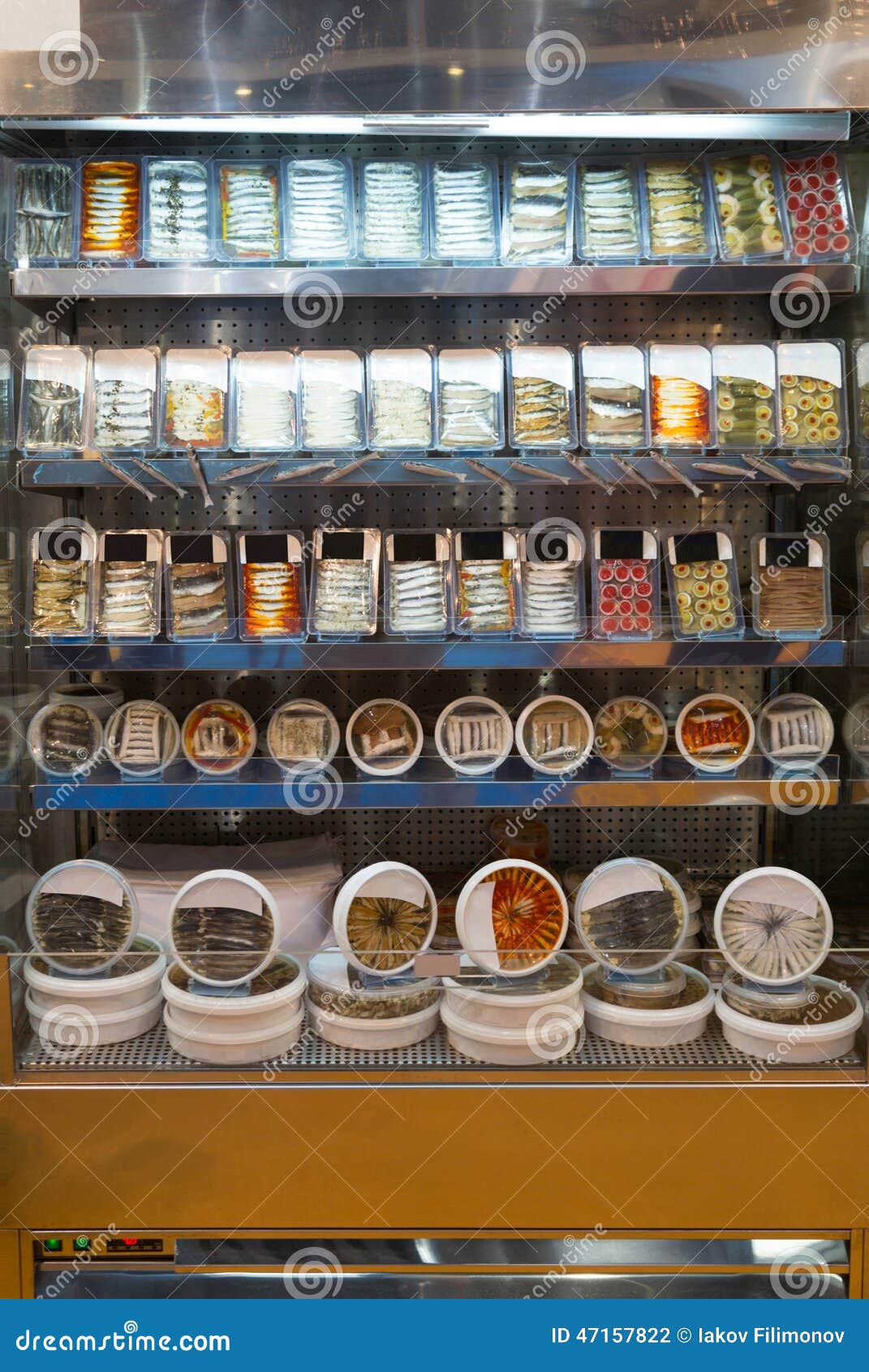 Showcase for Fish Food in the Store Stock Photo - Image of dainty ...
