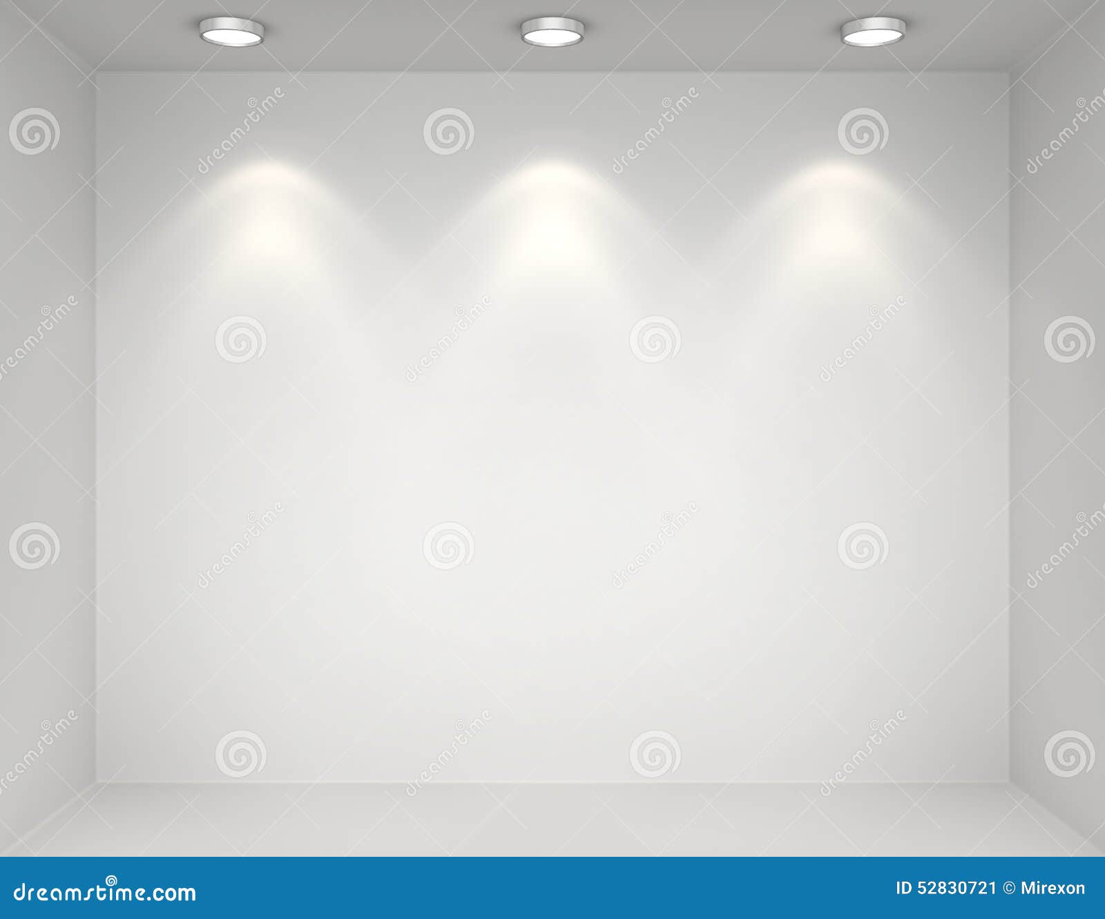 Showcase Gallery with Light Bulbs Stock Illustration - Illustration of ...