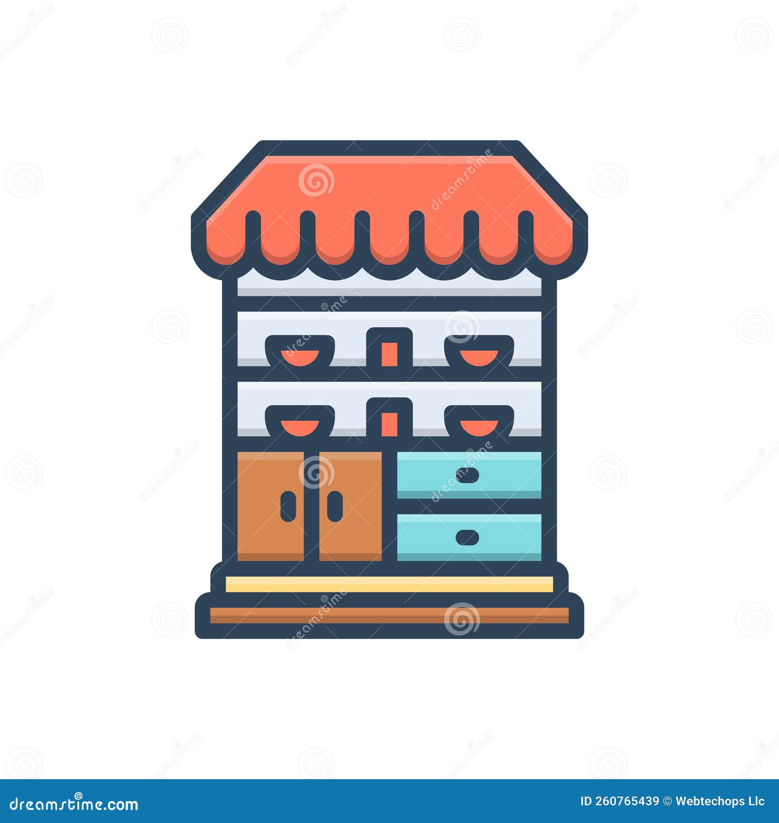 Color Illustration Icon for Showcase, Shop and Store Stock Illustration ...