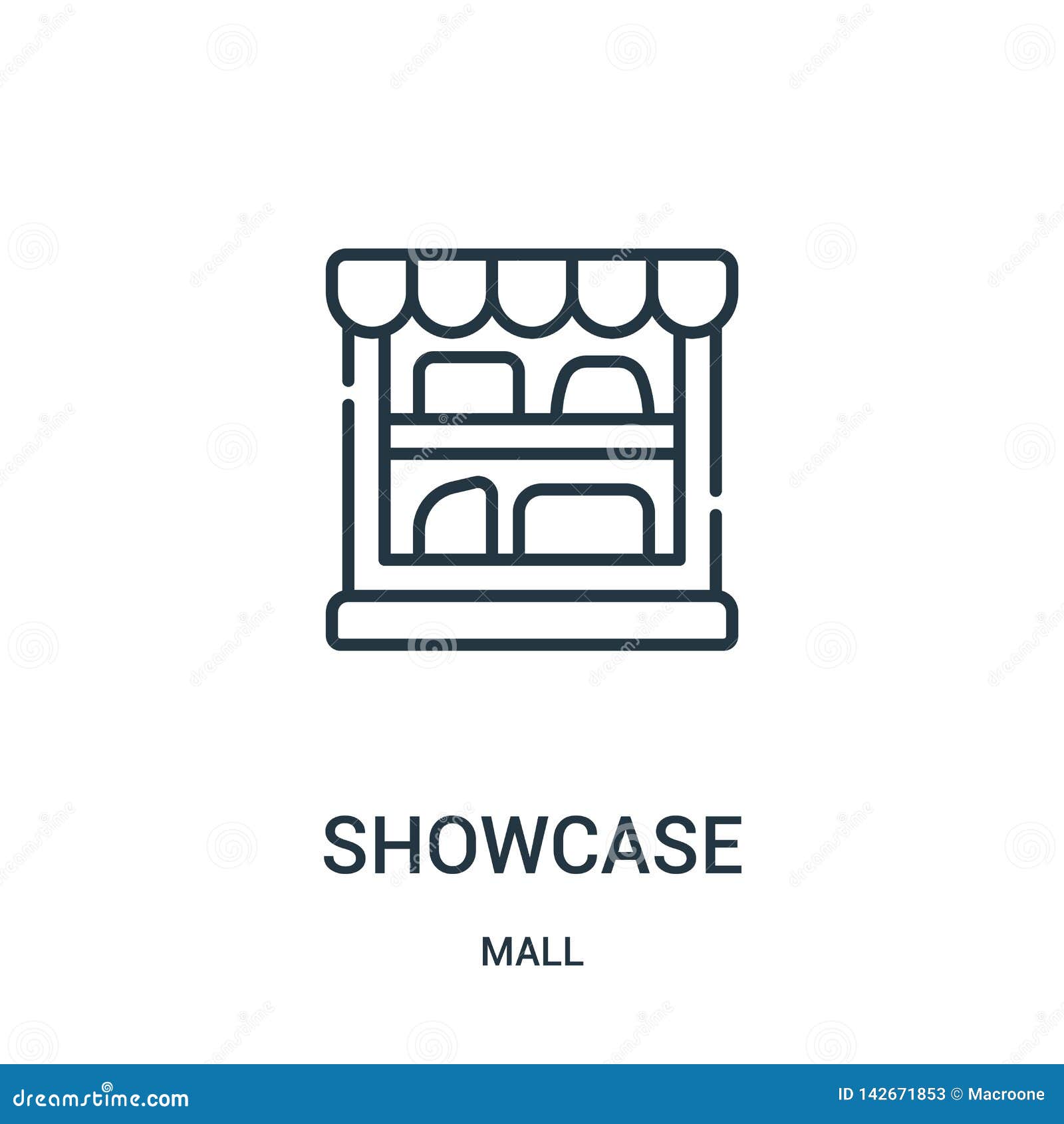 Showcase Icon Vector from Mall Collection. Thin Line Showcase Outline ...