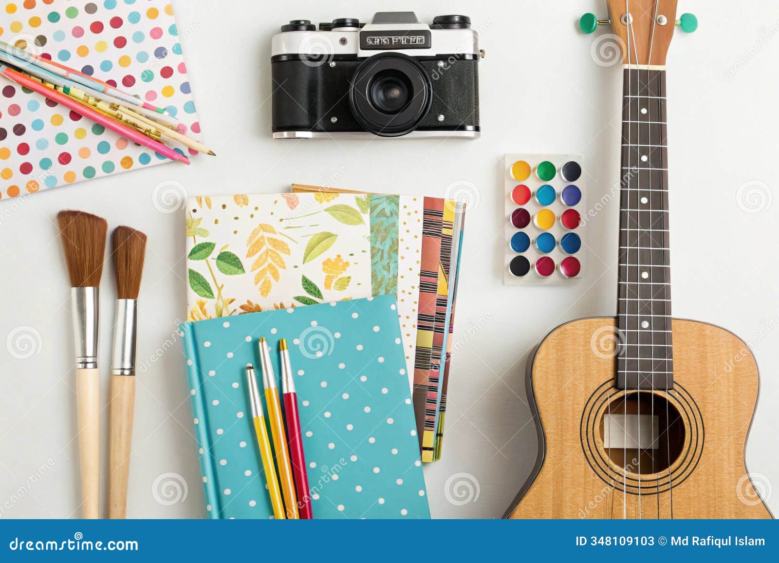 Showcase Items Representing Popular Hobbies Stock Illustration ...