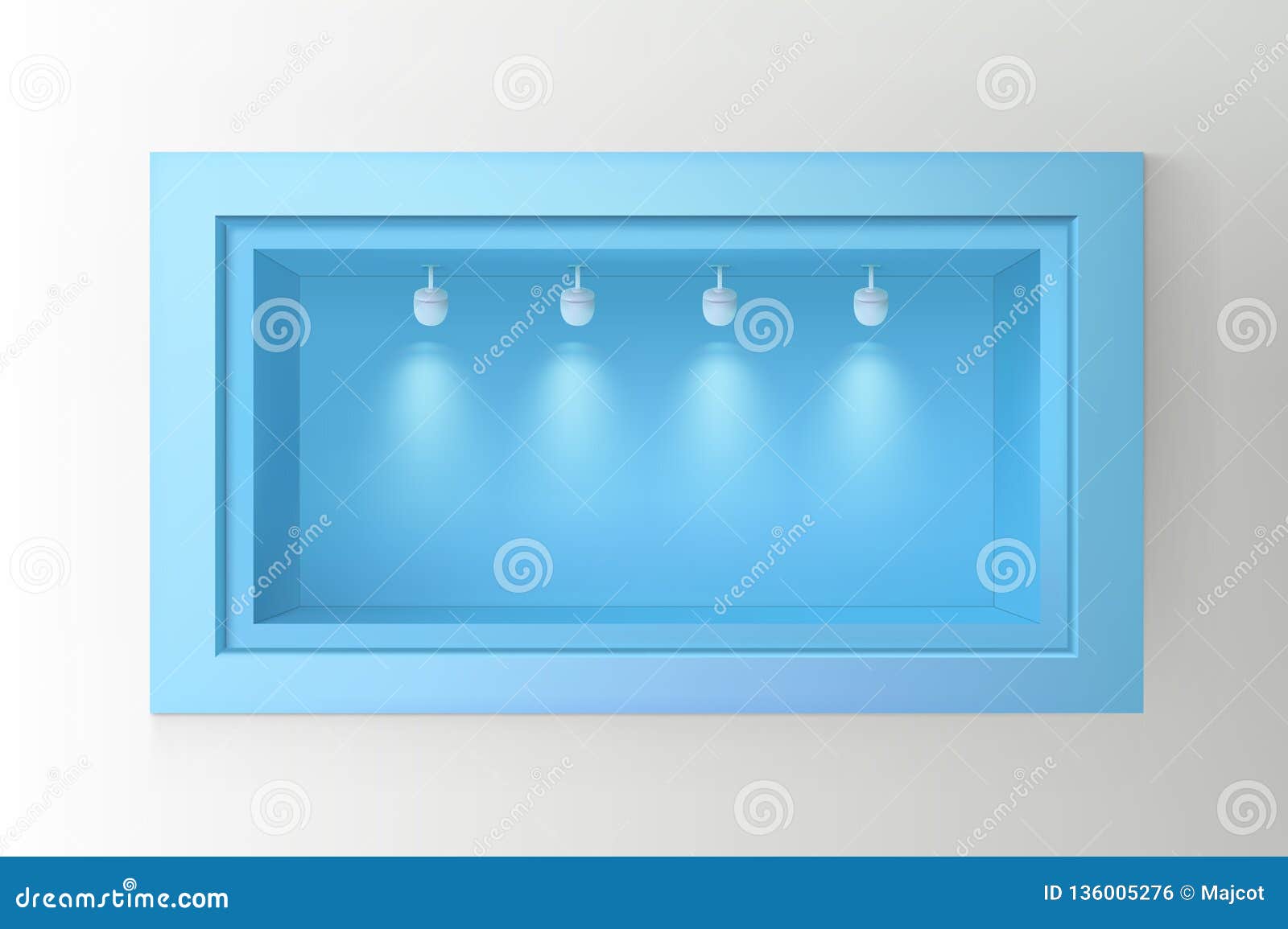 Showcase with Light Sources Stock Vector - Illustration of advertising ...