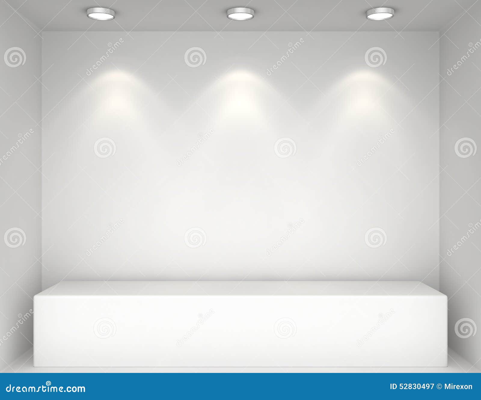 Showcase with Lights and Podiums for Samples Stock Illustration ...