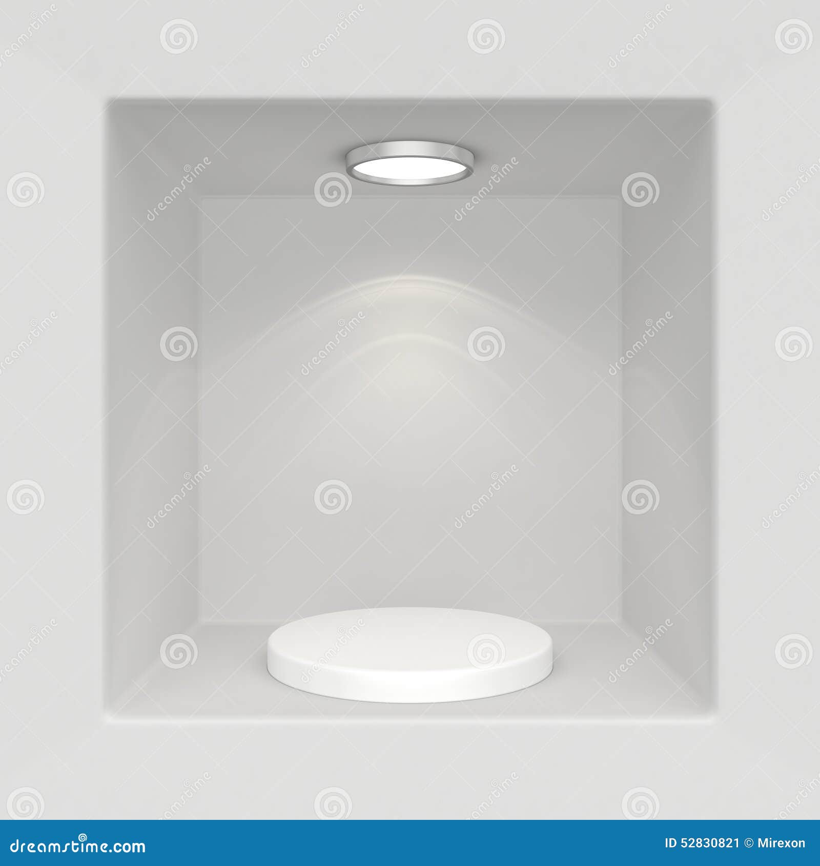 Showcase with Lights and Podiums for Samples Stock Illustration ...