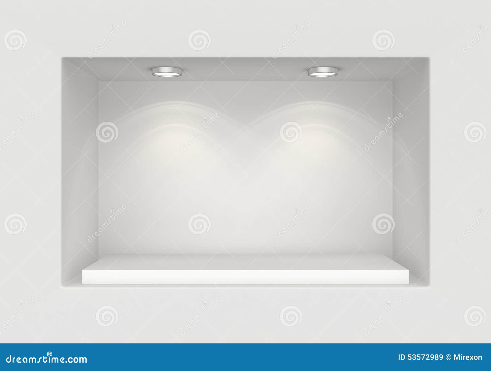 Showcase with Lights and Podiums for Samples Stock Illustration ...