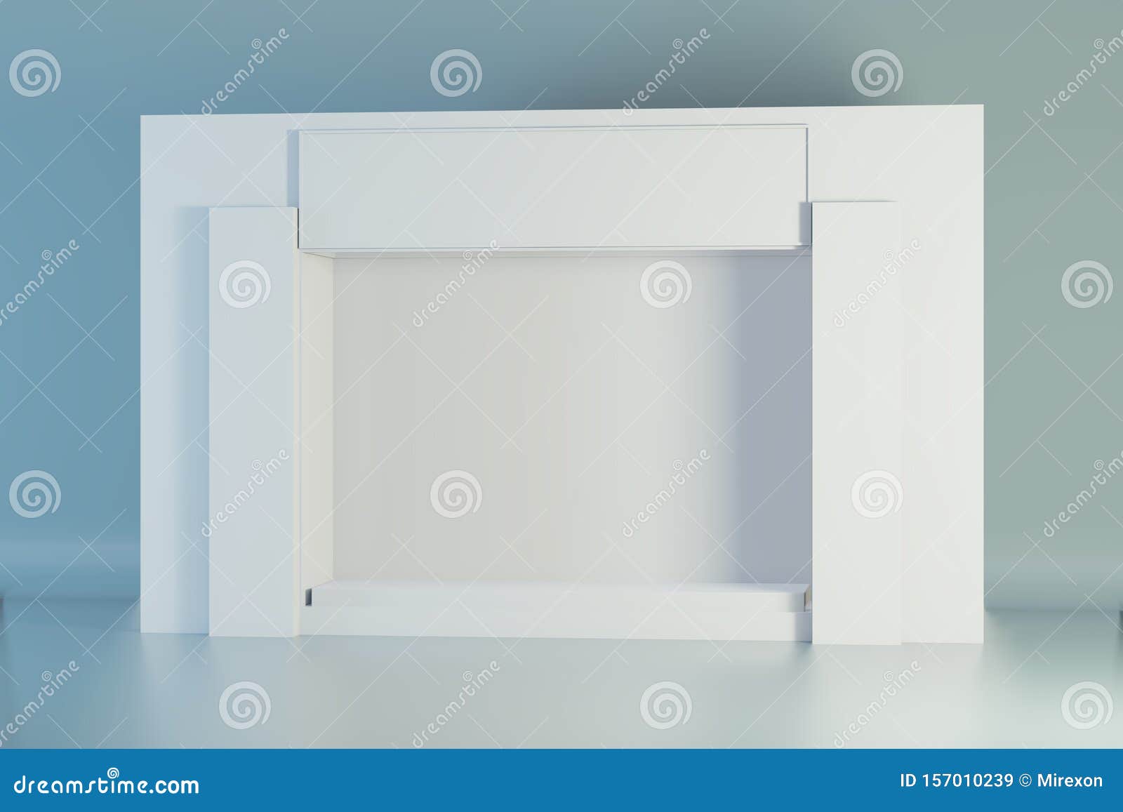 Showcase with Lights for Samples Product. 3D Rendering Stock ...