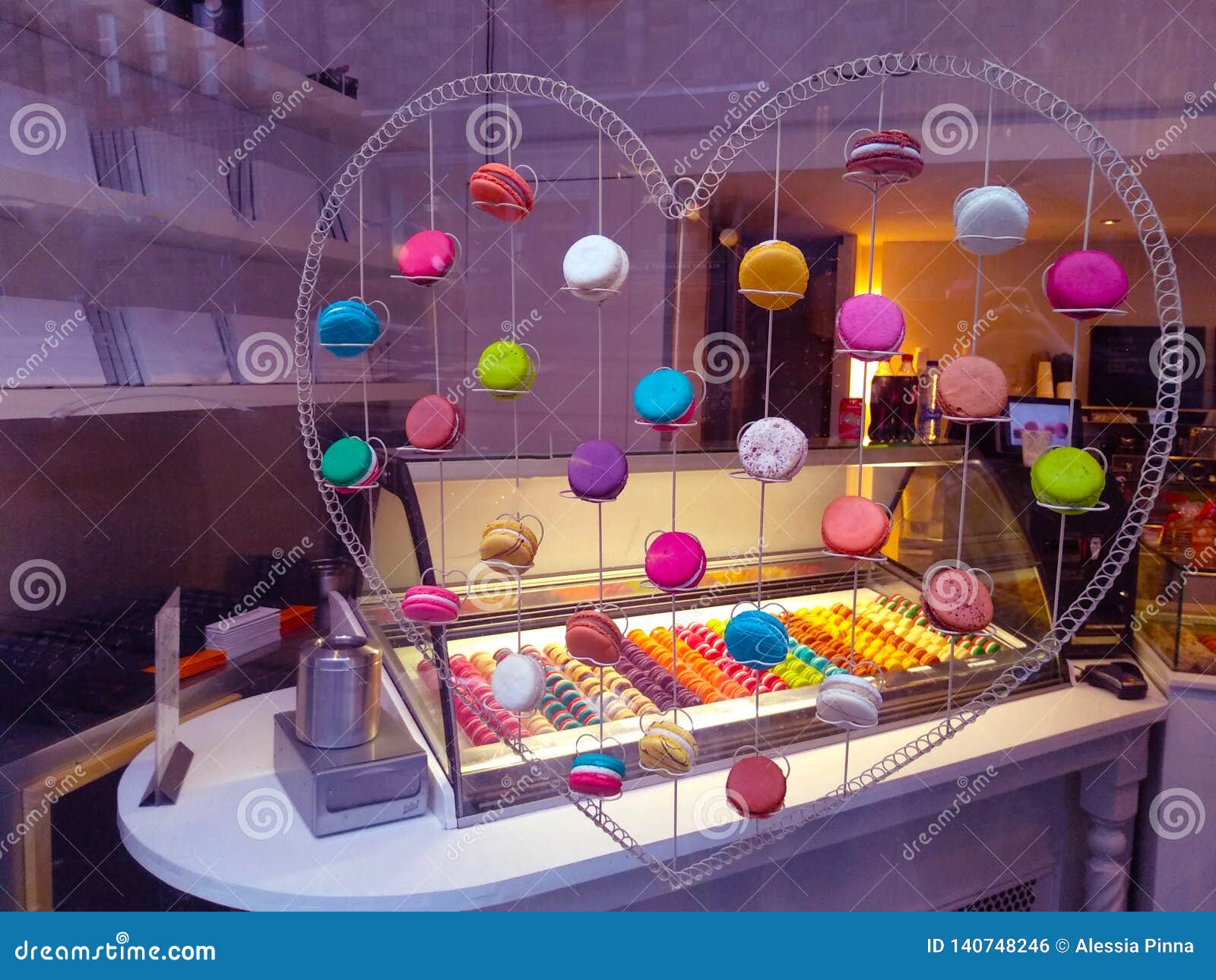 Showcase of a Macarons Shop Stock Photo - Image of choose, concept ...