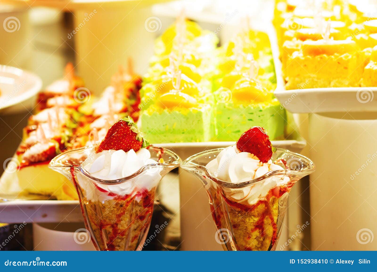 Showcase with Many Cakes, Turkish Sweets Stock Photo - Image of choice ...