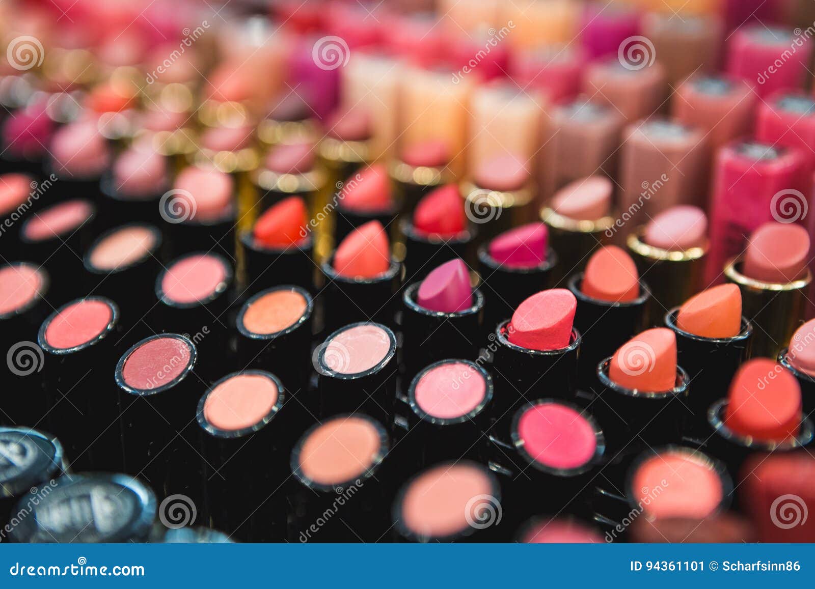 Showcase with Many Lipsticks Stock Image - Image of cosmetic, shop ...